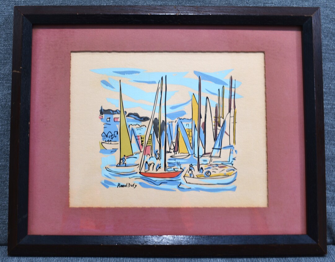 Vintage Framed "boat Basin" Serigraph by Raoul Dufy - Etsy
