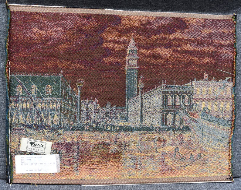 Framed Italian Tapestry "st. Mark's Square" (piazza San Marco) of ...
