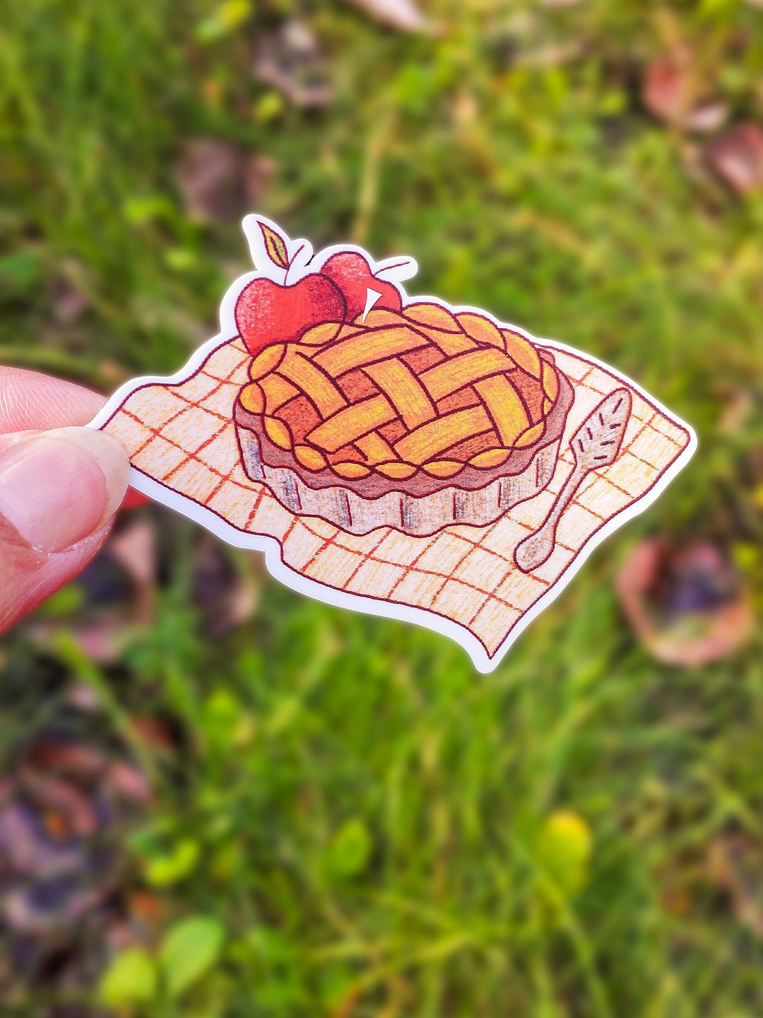 Apple Pie Vinyl Sticker | Cottagecore Matte Stickers | Laptop Bicycle ...