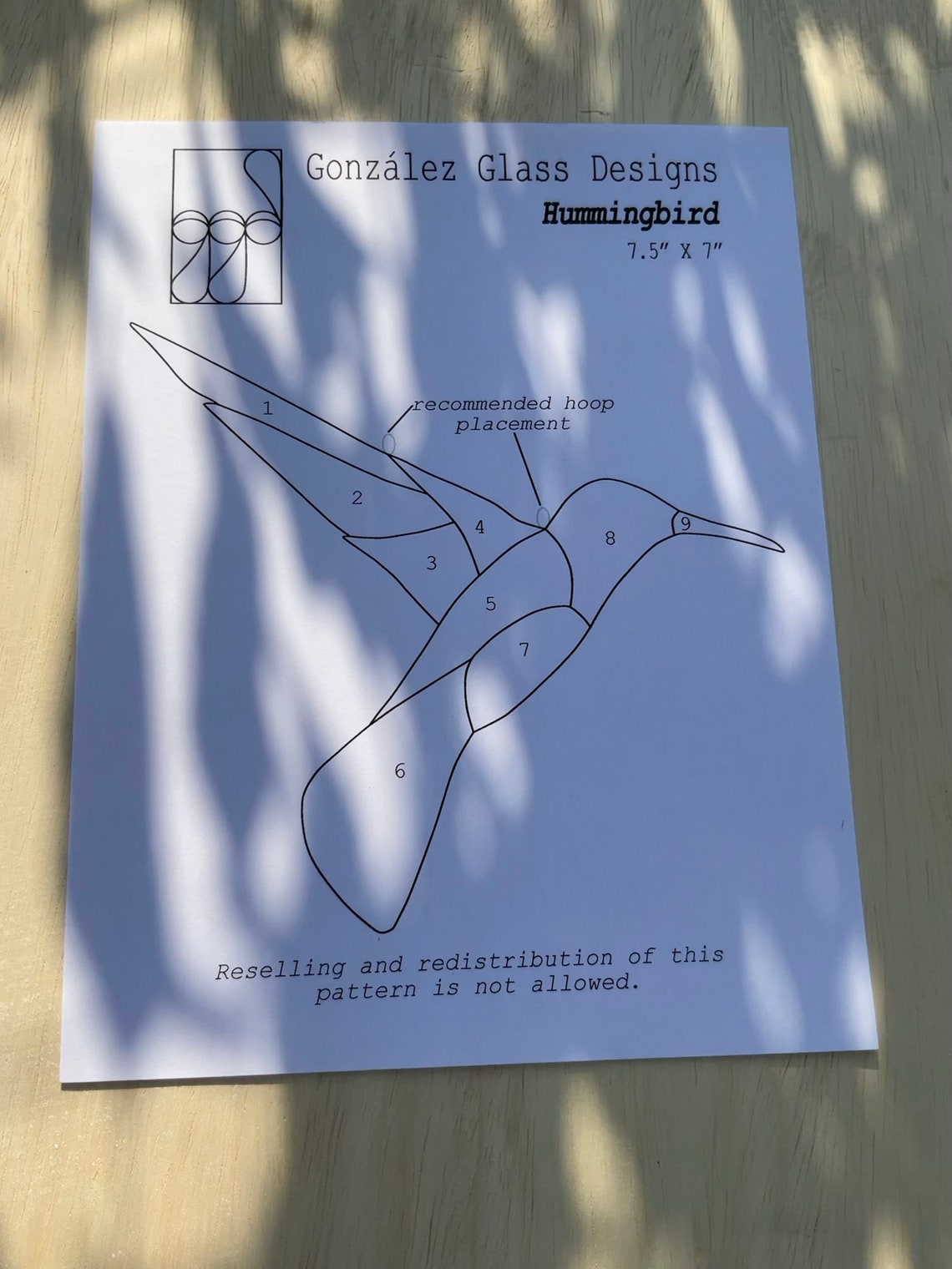 Hummingbird Stained Glass Pattern PDF Digital Download - Etsy