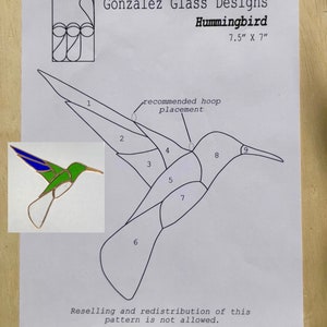 Hummingbird Stained Glass Pattern PDF Digital Download - Etsy
