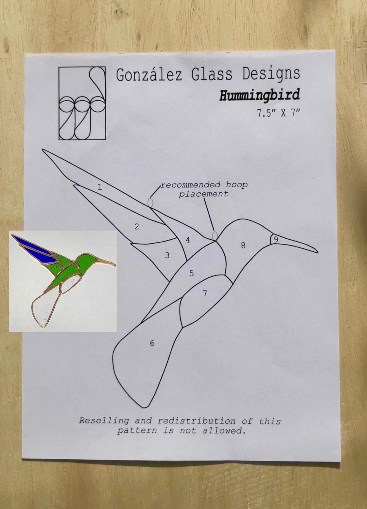 Hummingbird Stained Glass Pattern PDF Digital Download - Etsy