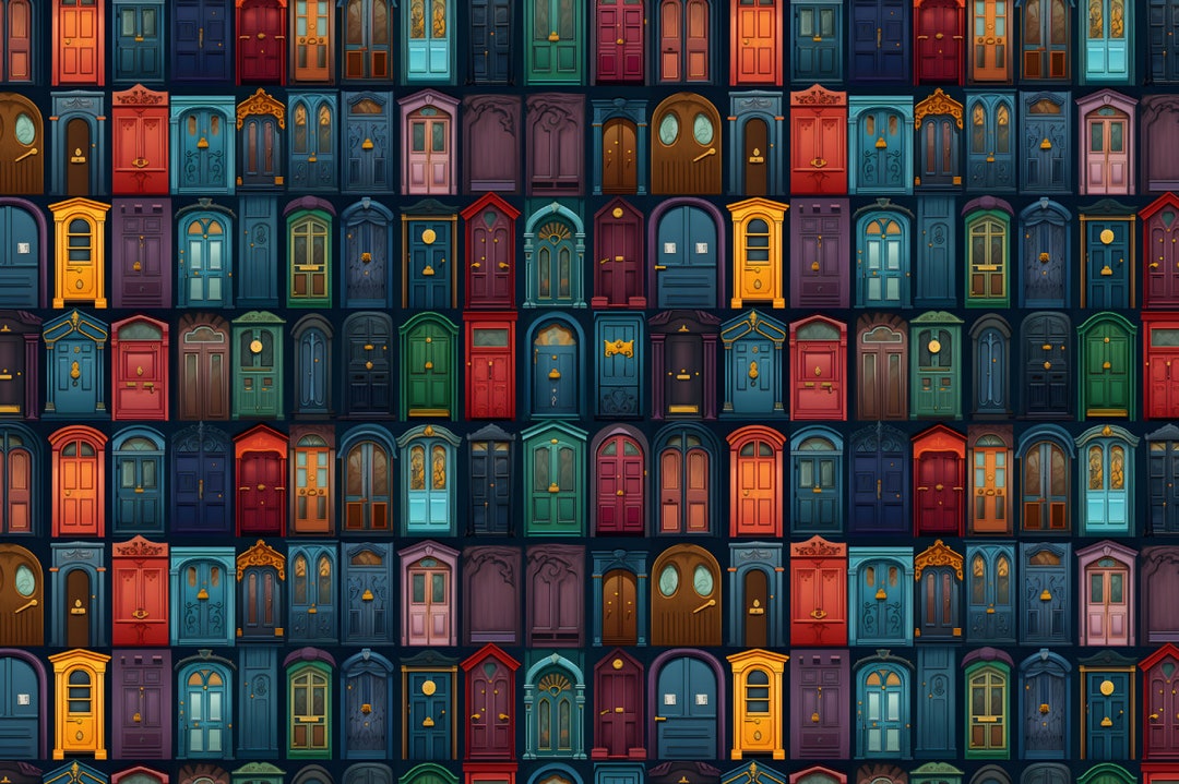 Doorway Delights Vibrant Doors Wrapping Paper Eco Friendly Ink - Etsy