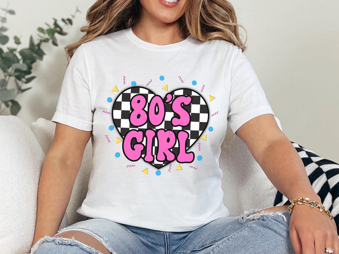 Retro 80s Shirt for Women, 80s Girl Clothing, Retro Checkered Tee, 80s ...