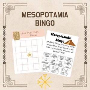Ancient Mesopotamia Game, Ancient Mesopotamia Review Bingo, Bingo Game ...