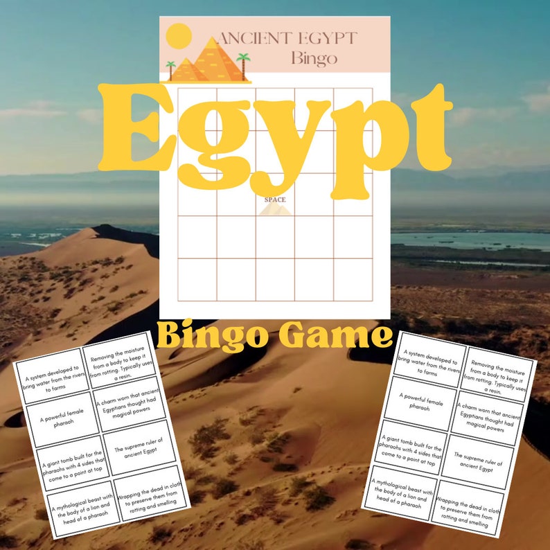Ancient Egypt Bingo Game, Ancient Egypt Vocabulary Review Game, Ancient ...