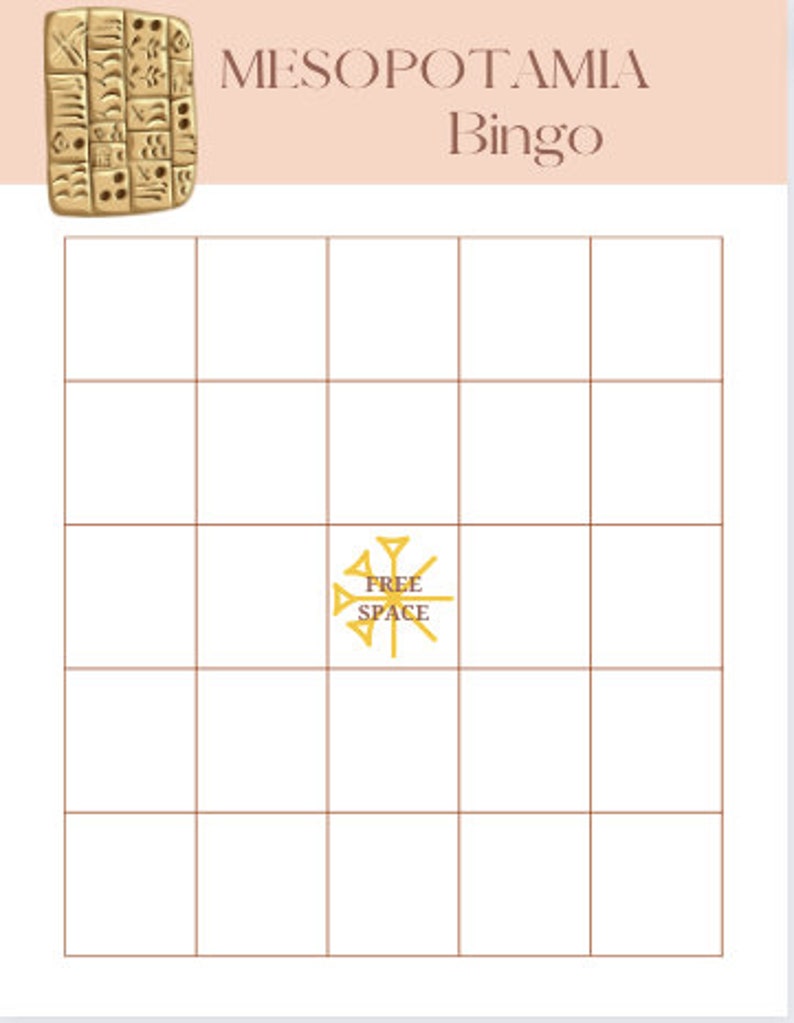 Ancient Mesopotamia Game, Ancient Mesopotamia Review Bingo, Bingo Game ...