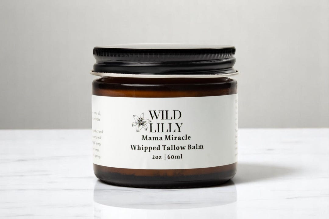 Tallow Stretch Mark Balm: Organic Rosehip & Emu Oil, Postpartum Skin ...