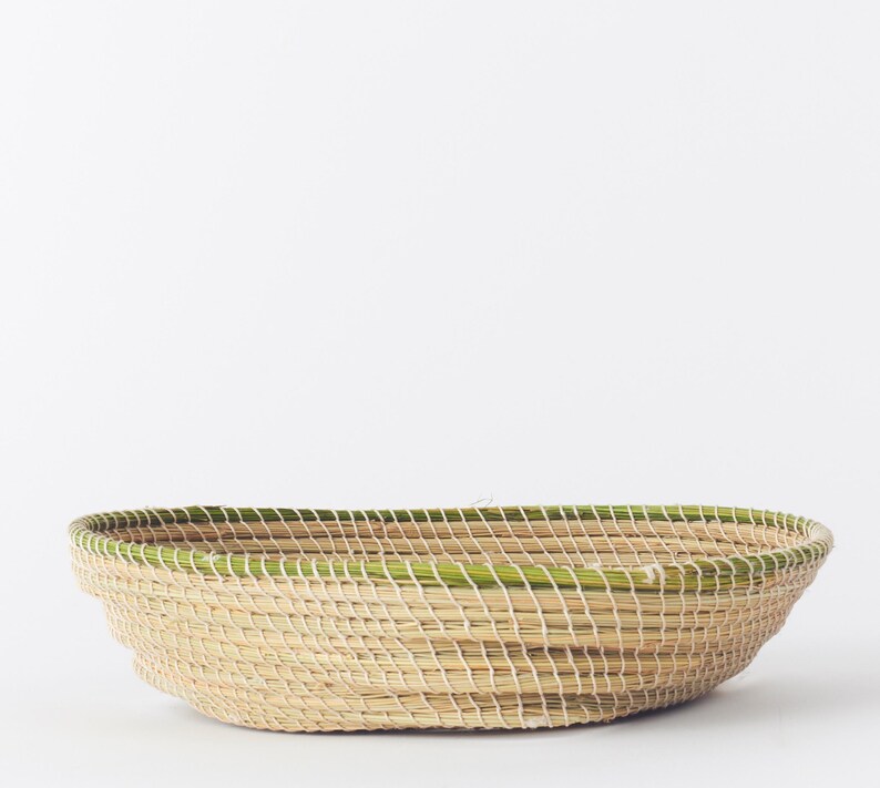 Triangle Halfa Basket With Green Details - Etsy Finland