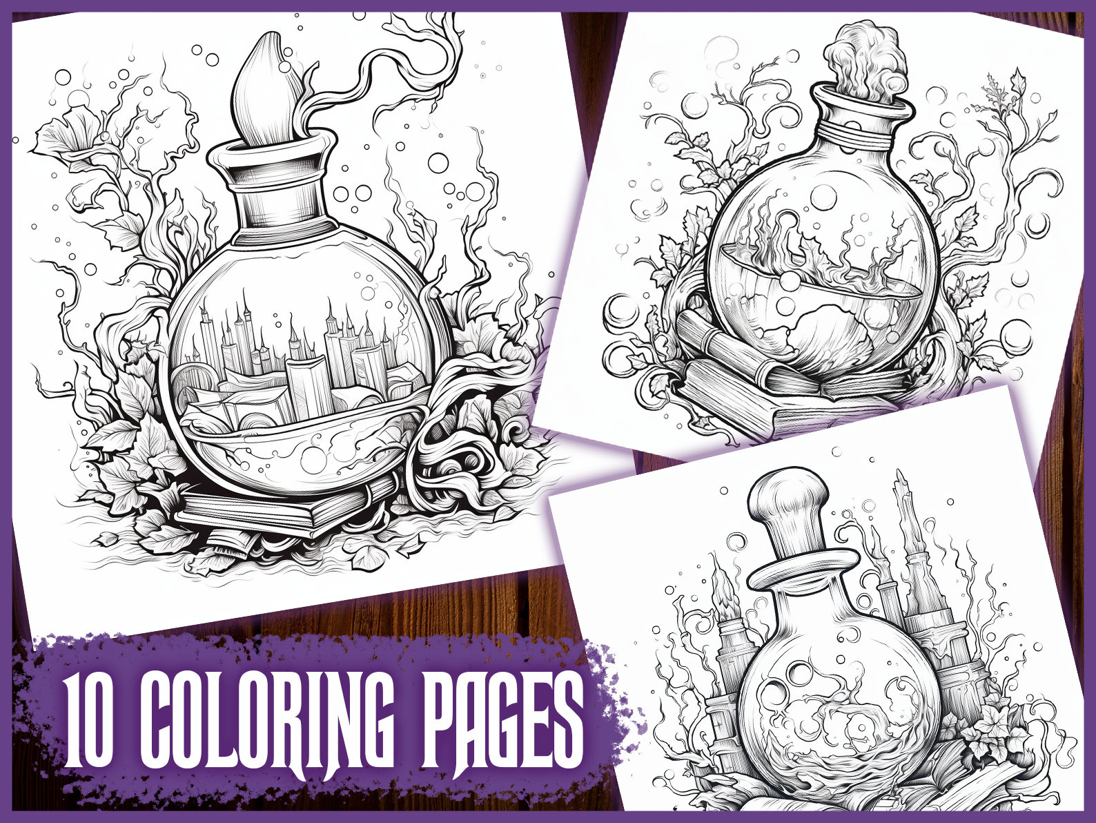 10 Printable Magic Potion Coloring Pages Coloring Book Adults Kids ...