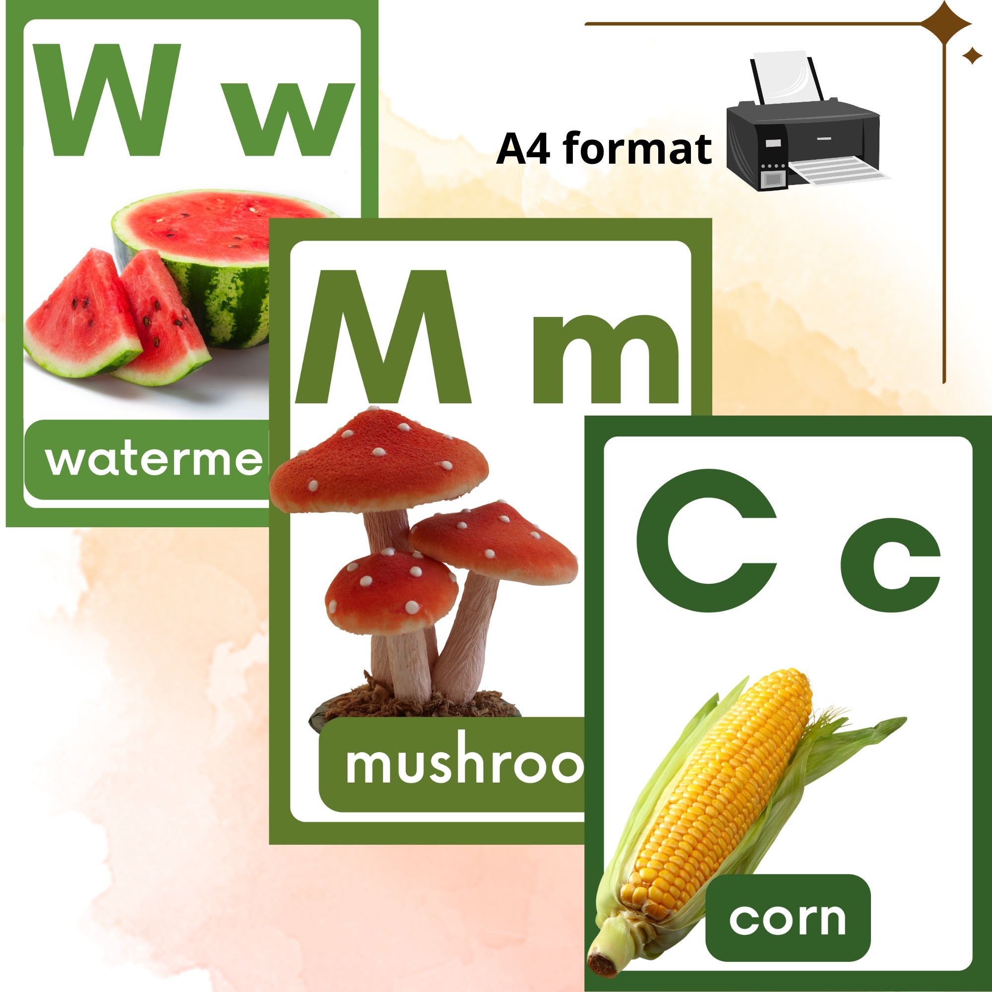 Printable A4 Learning Alphabet A-Z for Kids, PDF A4 Format - Etsy Australia