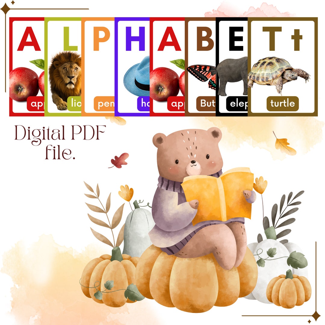 Printable A4 Learning Alphabet A-Z for Kids, PDF A4 Format - Etsy Australia