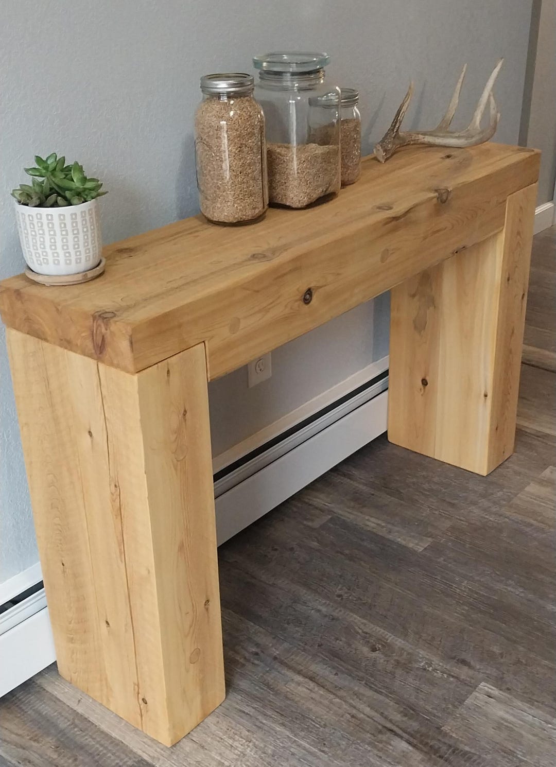 Rustic Reclaimed Cedar Console Table – Farmhouse Entryway Sofa Hall ...