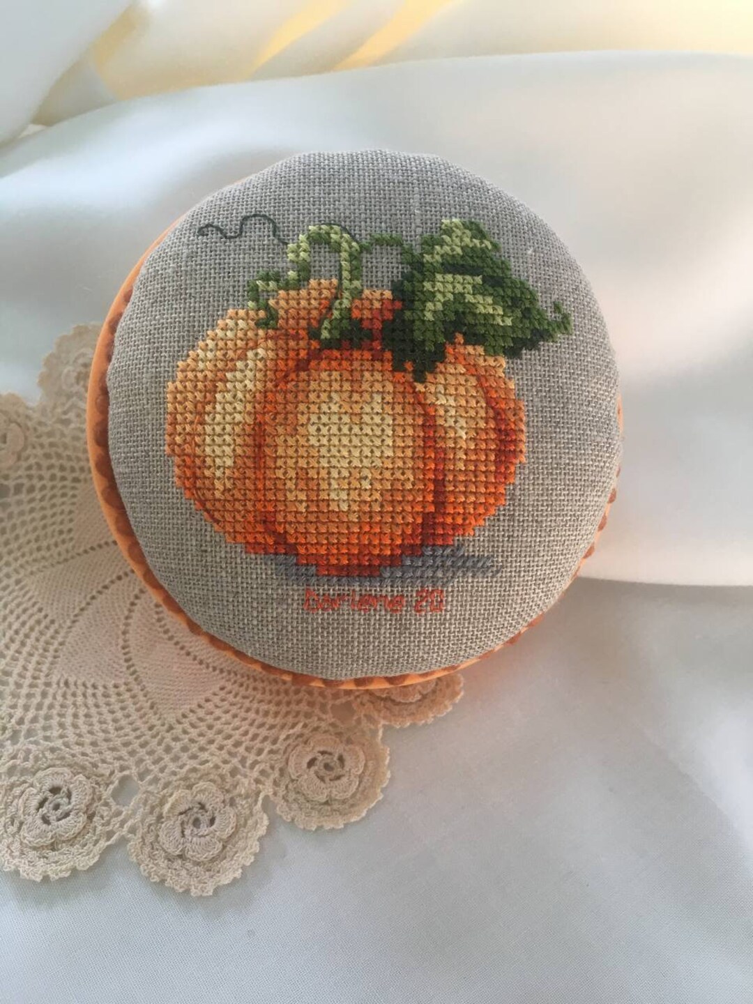 Pumpkin Cross Stitch Needle Box - Etsy
