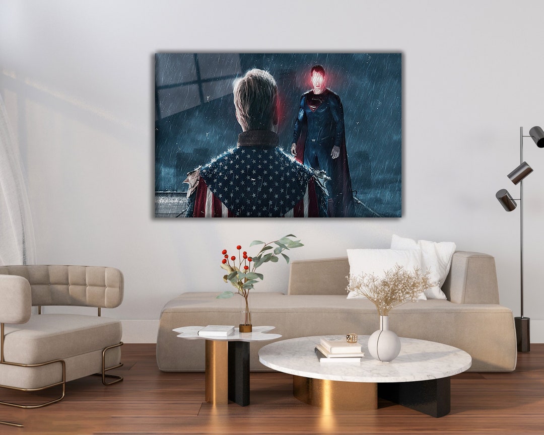 The Boys Homelander Print I Homelander Hand Drawn Canvas Wall Art I ...