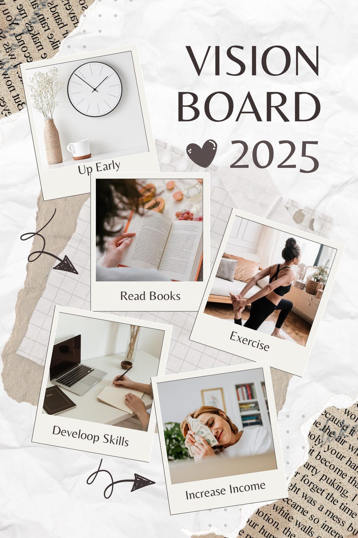 2025 Vision Board Printables | Mood Board Templates for Goals ...