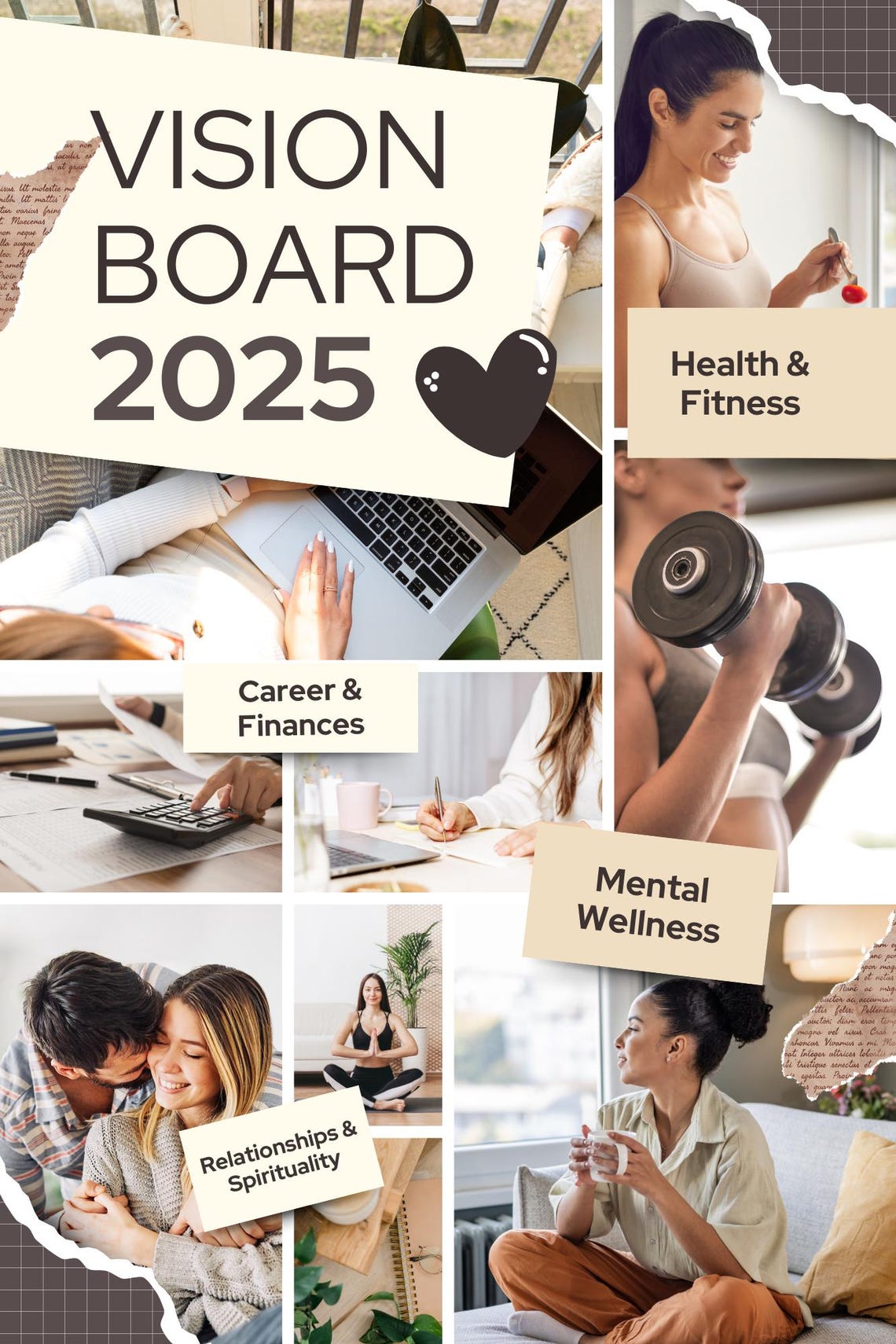 2025 Vision Board Printables | Mood Board Templates for Goals ...