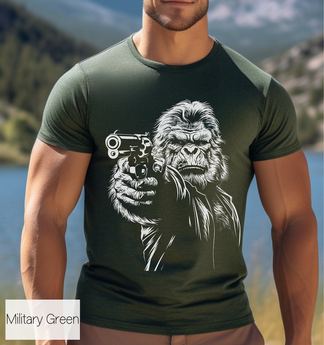 Bigfoot Gun Graphic Tee, Edgy Design, Patriot Gift - Etsy
