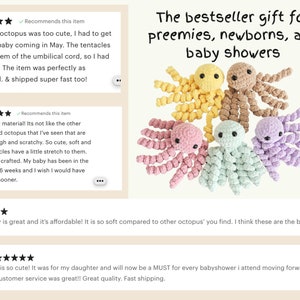 Crochet Octopus Plush - NICU Preemie Gift - Baby Snuggle Lovey ...