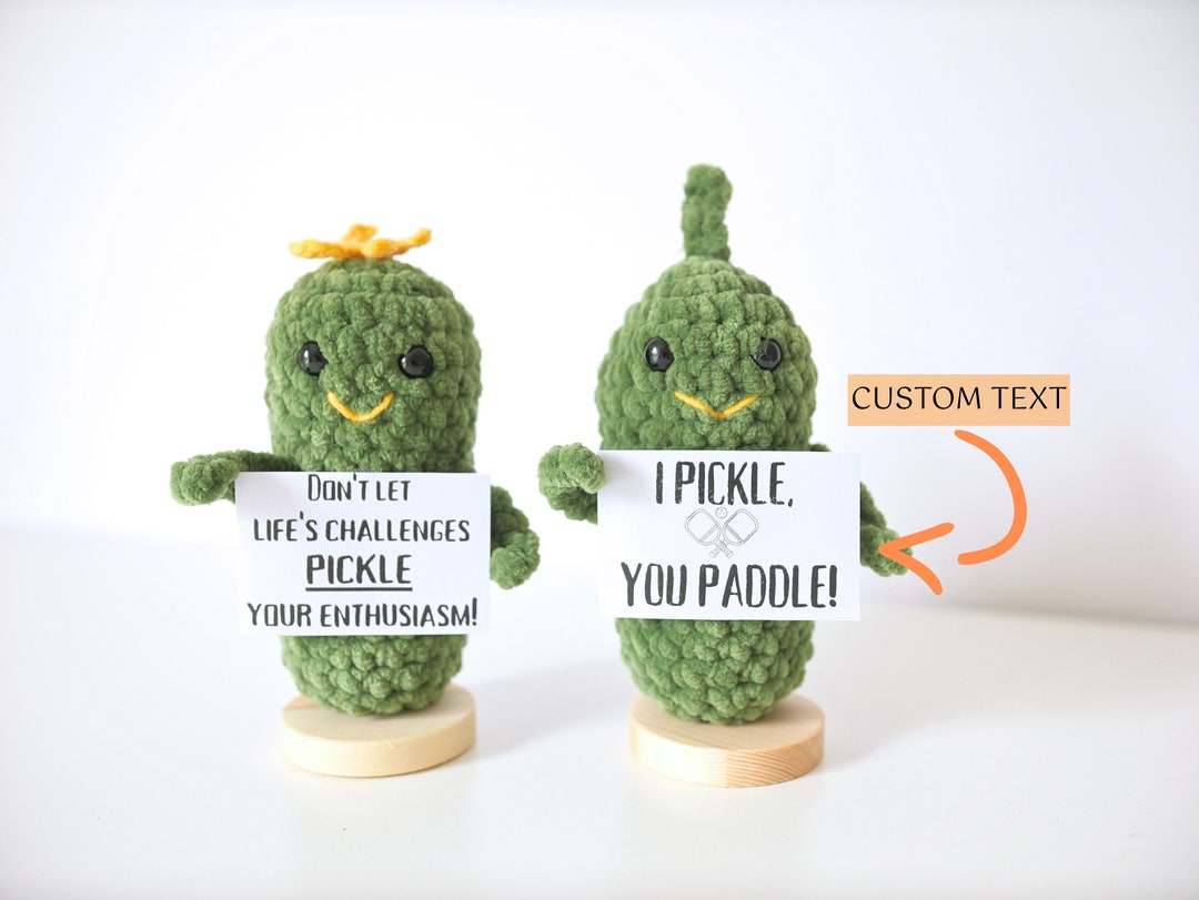 Positive Pickle Plushie, Pickleball Gift, Tennis Sport Lover Gift, Desk ...