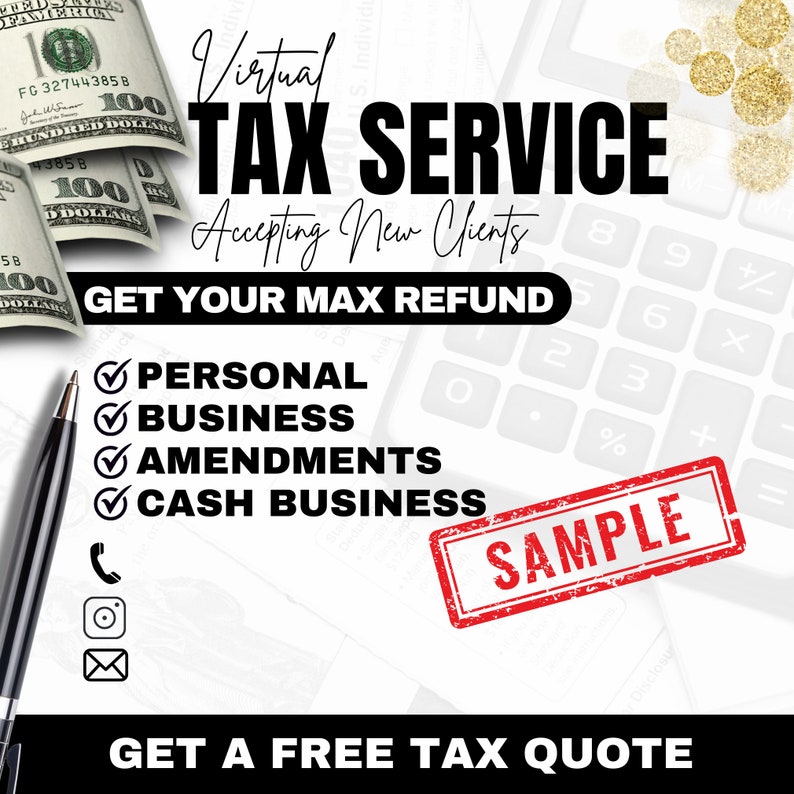 Tax Flyer, Tax Prep Template, Tax Service, Canva Template, Flyer ...