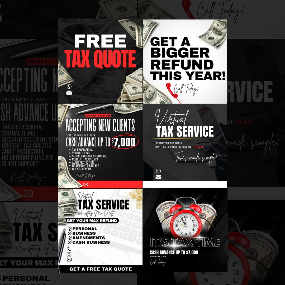 Tax Prep Bundle, Tax Prep Instagram, Tax Prep Flyer Bundle, Tax Flyer ...