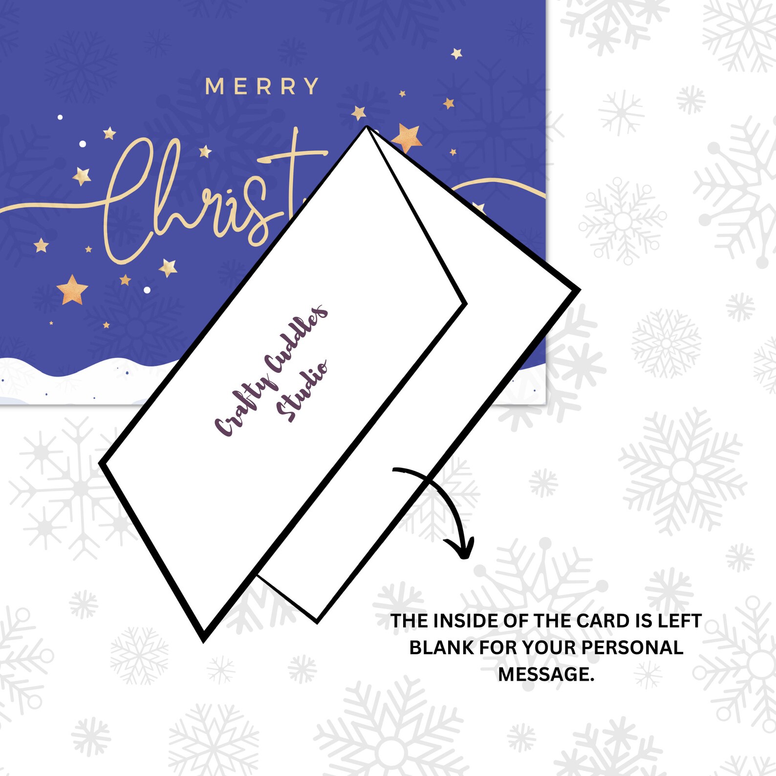 Printable Christmas Card Blue Christmas Card Digital - Etsy