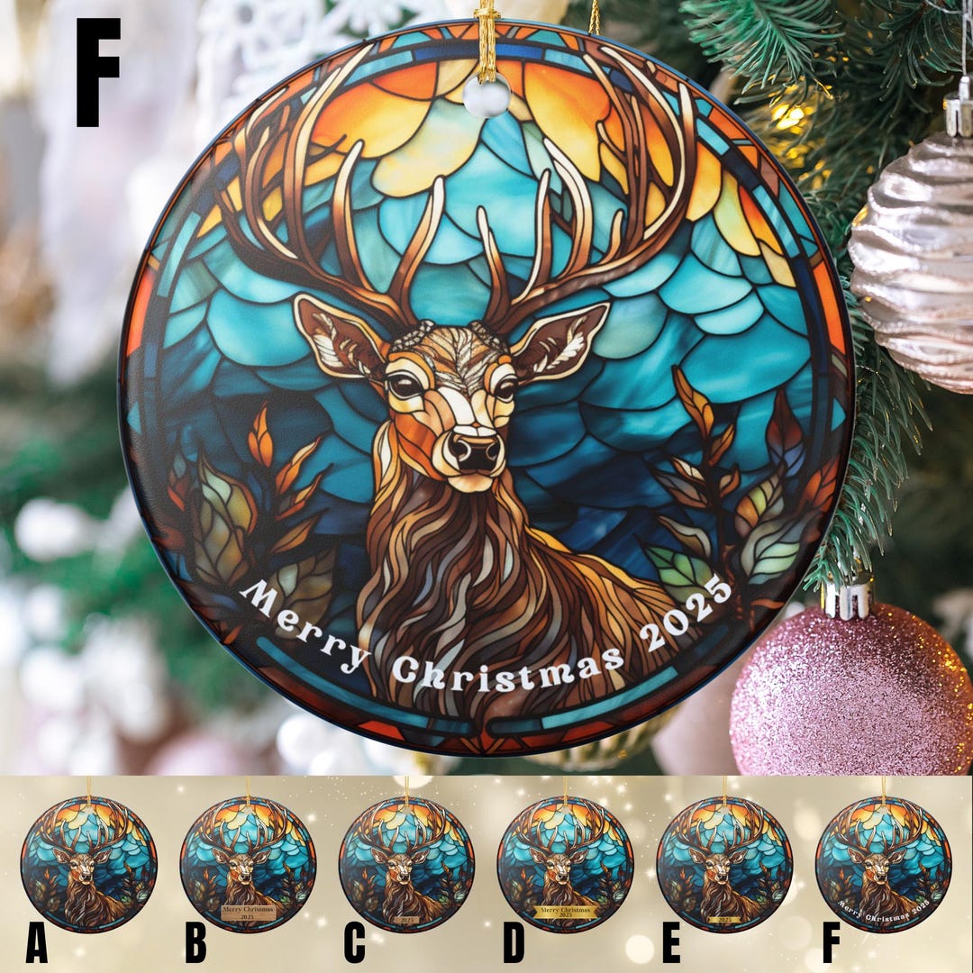Deer 2025 Ornament Stained Glass, Deer Ornament, First Hunting Buck ...