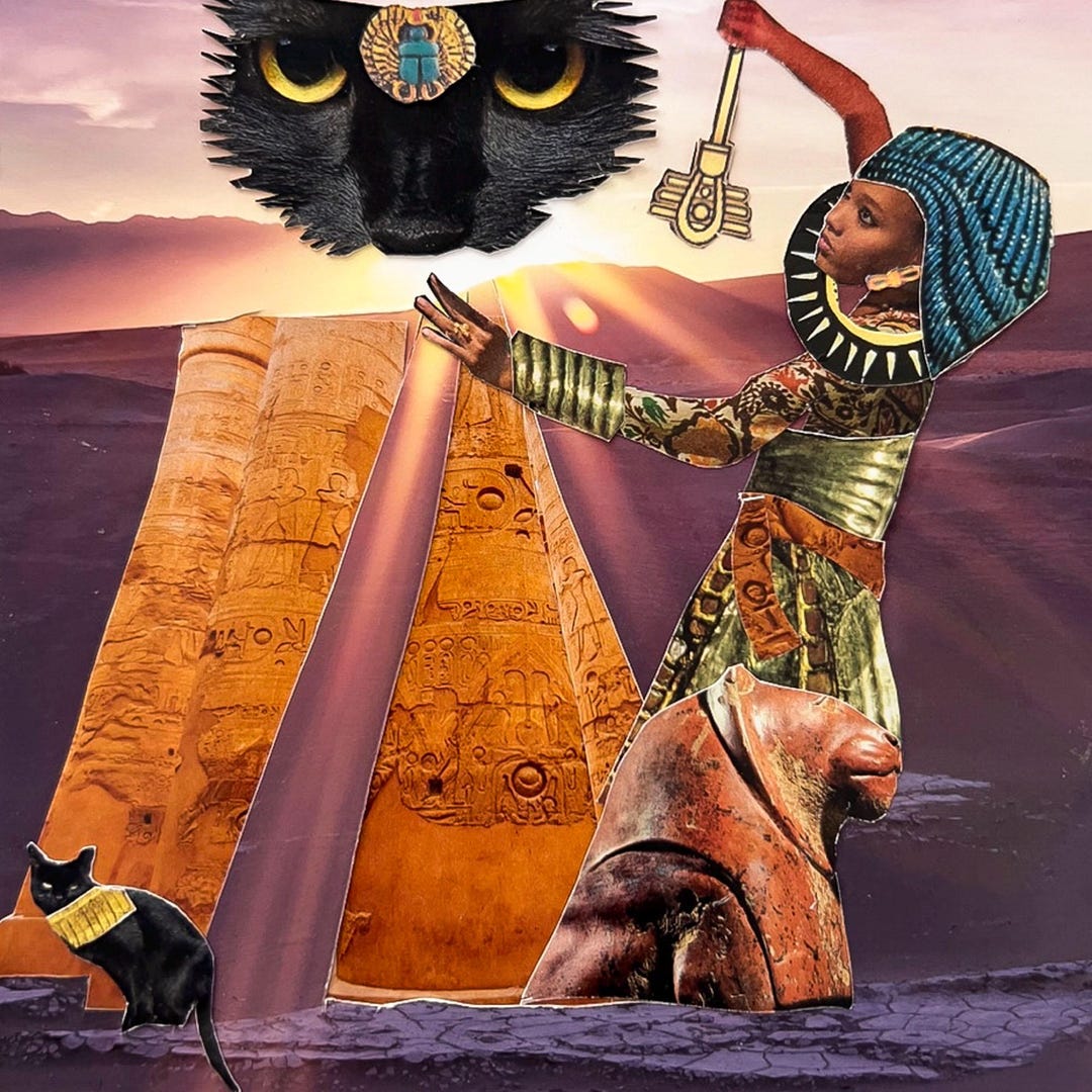 Collage Archival Print "bastet" Goddess - Etsy