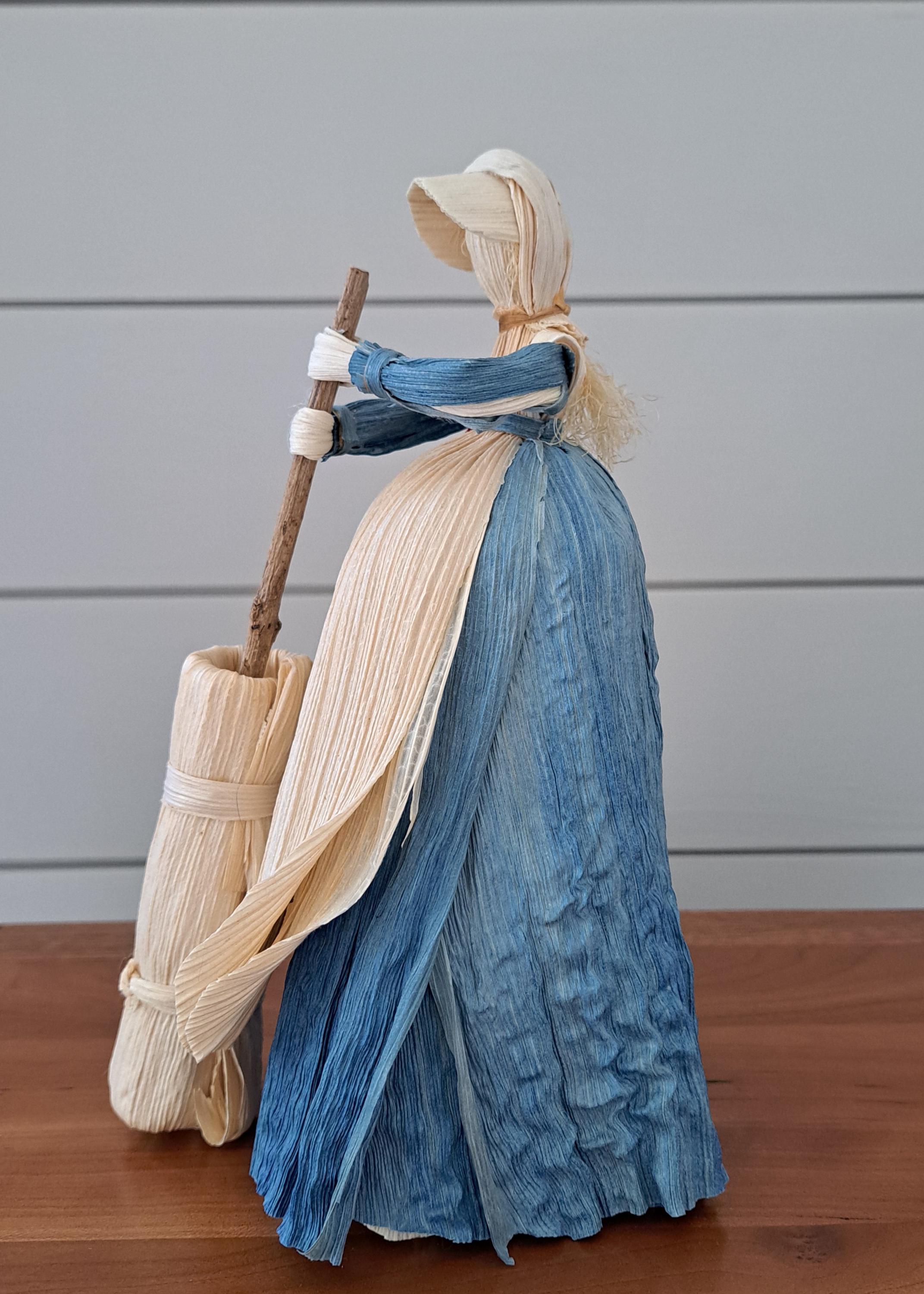 Blue Butter Churner Decorative Corn Husk Doll - Etsy