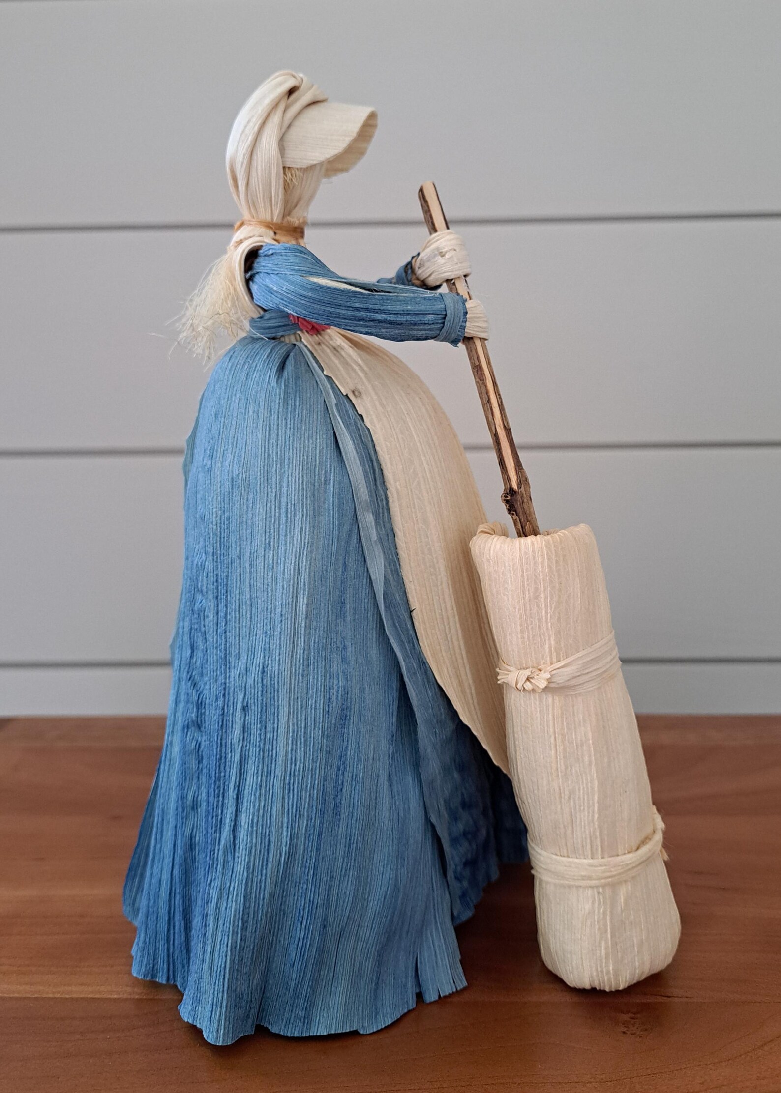 Blue Butter Churner Decorative Corn Husk Doll - Etsy