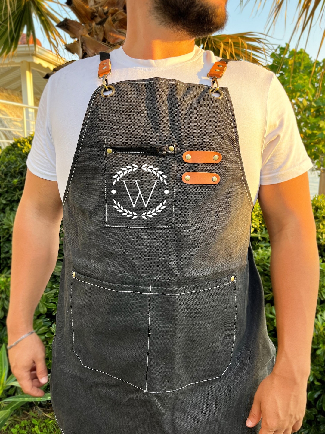 Personalized Initial Apron, Custom Apron for Man, Christmas Gifts for ...