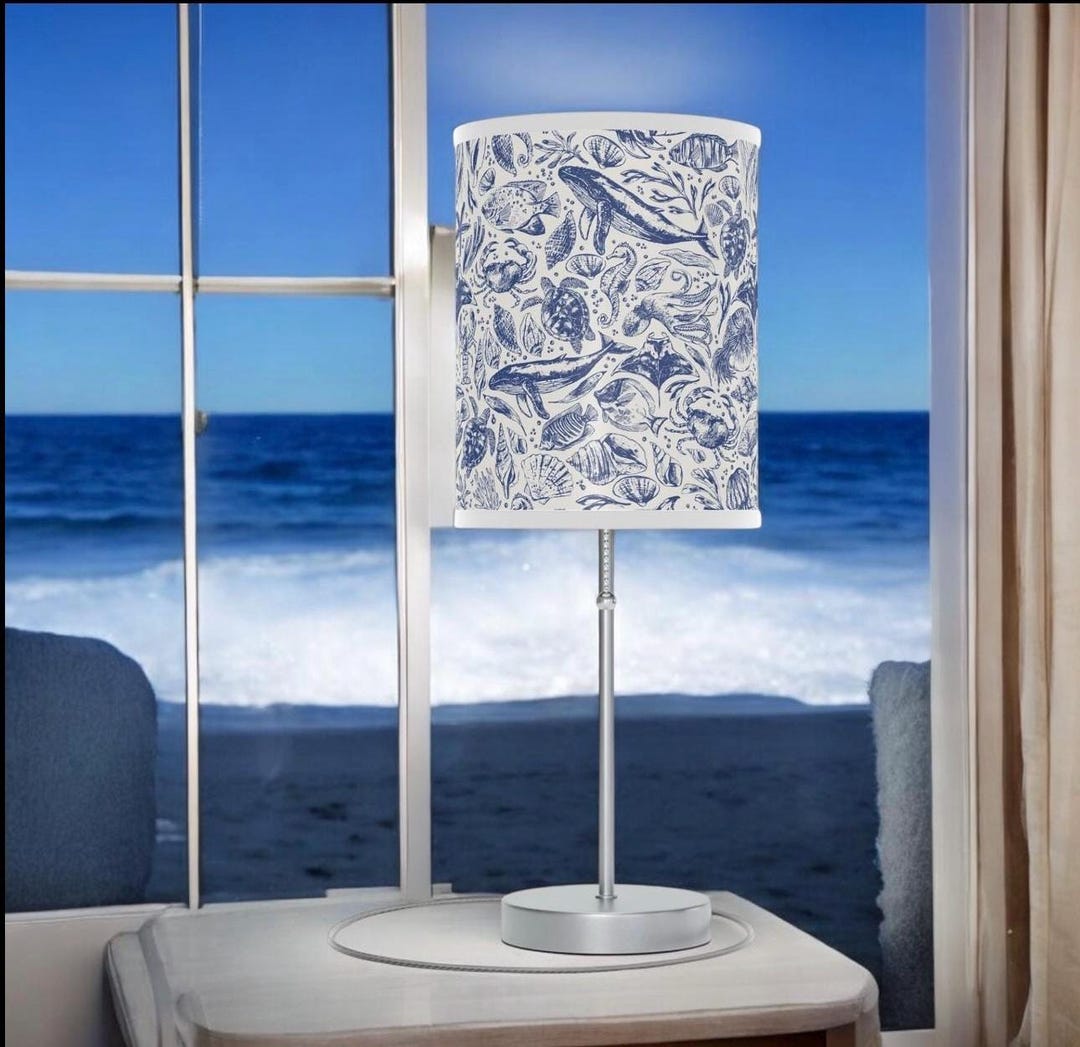 Sea Life Lamp, Nautical Ocean Theme Night Light, Coastal Beach House ...