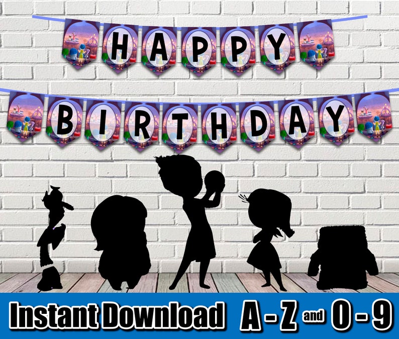 Inside Out Birthday Banner Digital File Instant Download Printable ...