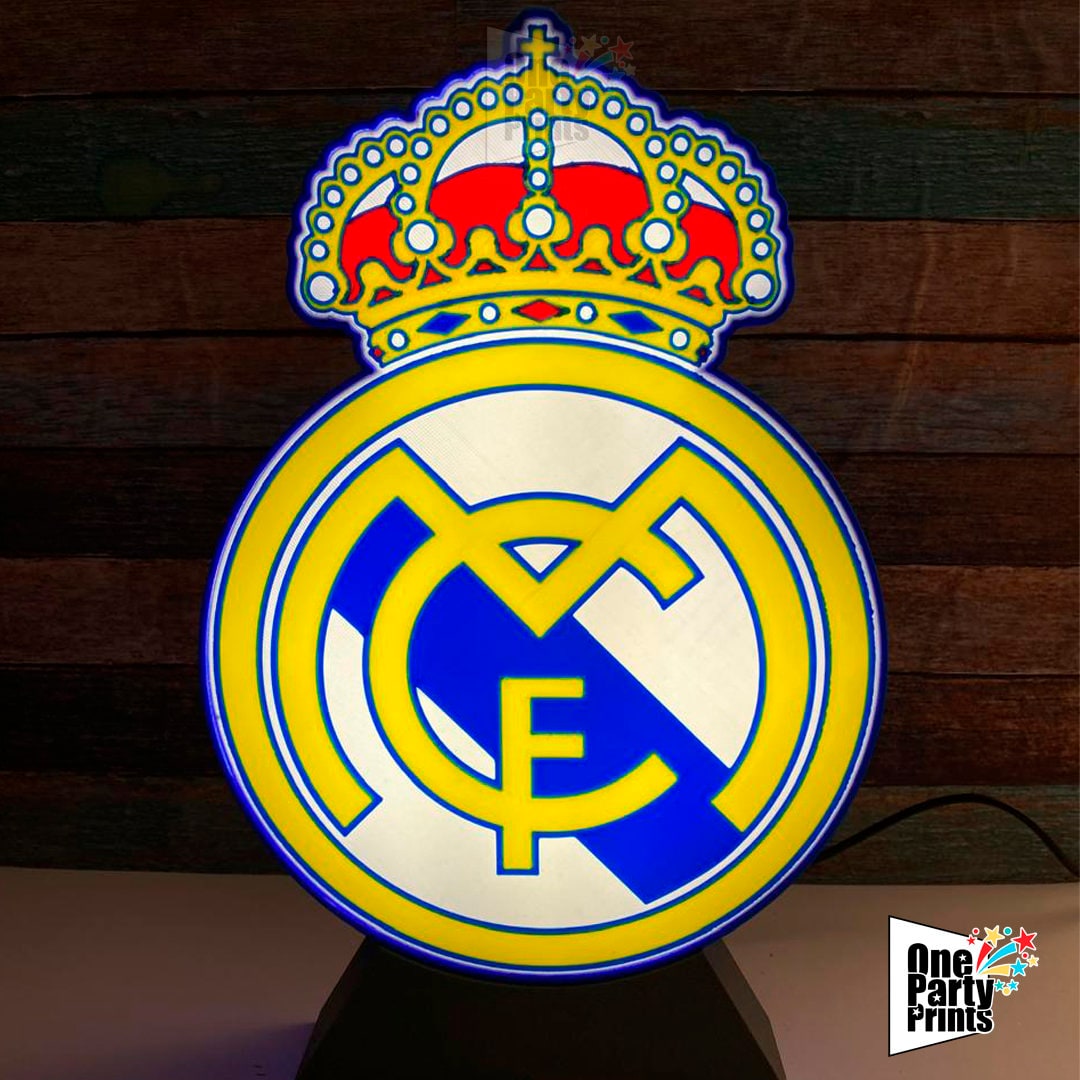 Real Madrid Lamp Design 3D Printed STL Digital File Unique Soccer Fan ...