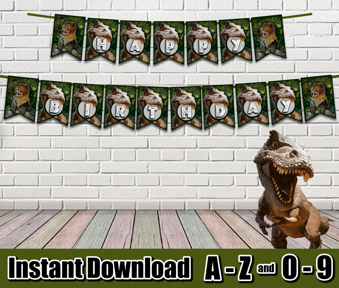 Dinosaur Banner Jurassic Park Trex Prehistory Decoration Pennant Non ...