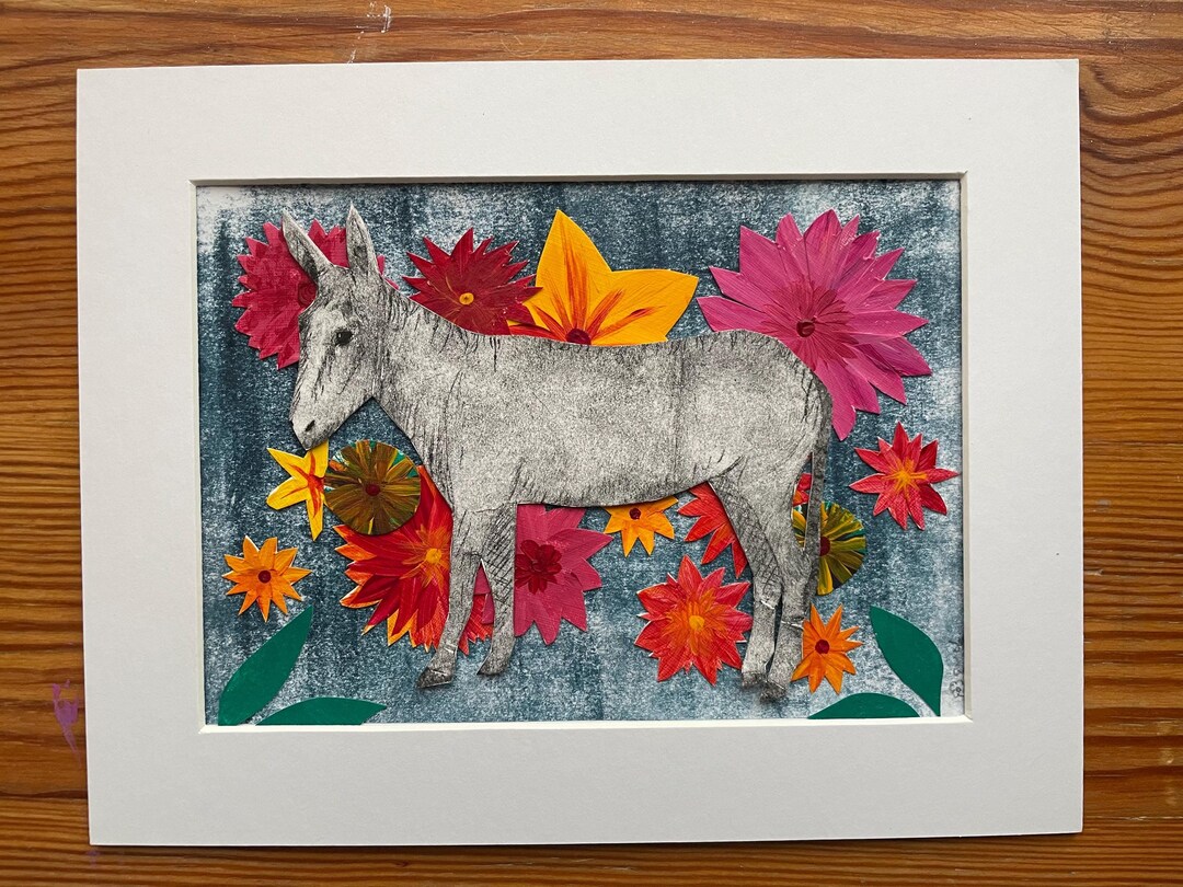 Be Like a Donkey Collage Art - Etsy