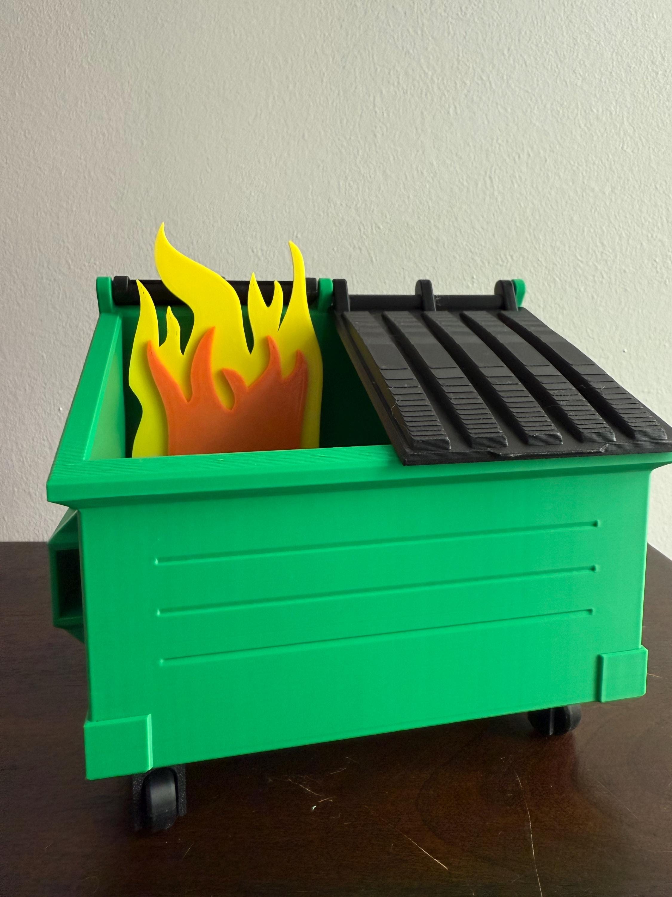 Desktop Dumpster (with Fire) - Etsy