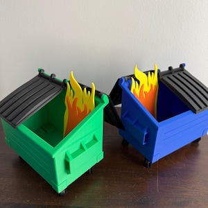 Desktop Dumpster (with Fire) - Etsy