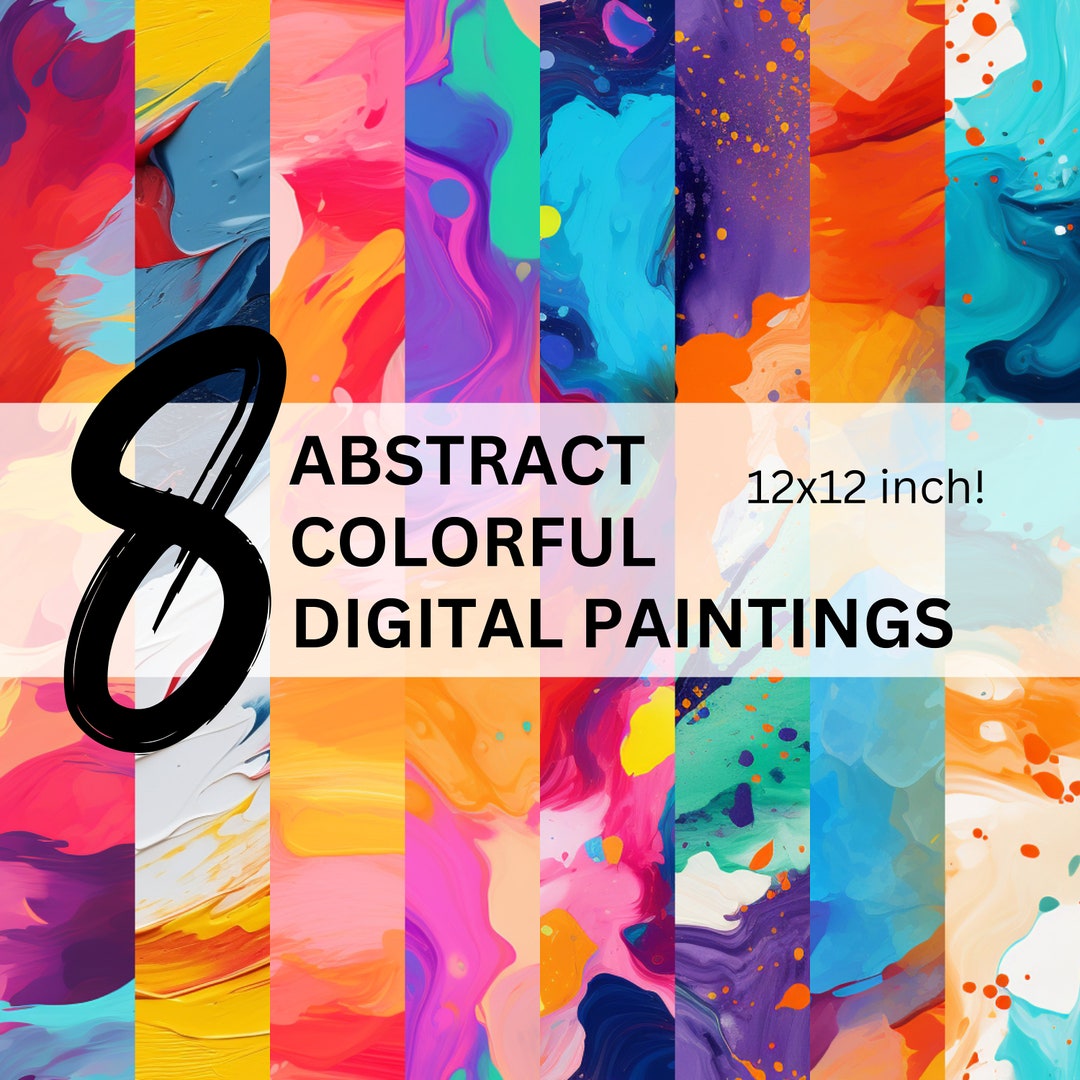 Abstract Colorful Pictures 8 Digital Papers - Etsy