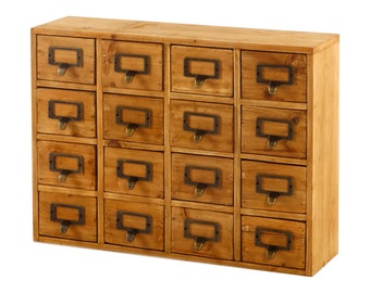 Wooden 6 Drawer Rustic Vintage Style Storage Cabinet With Assorted Size ...