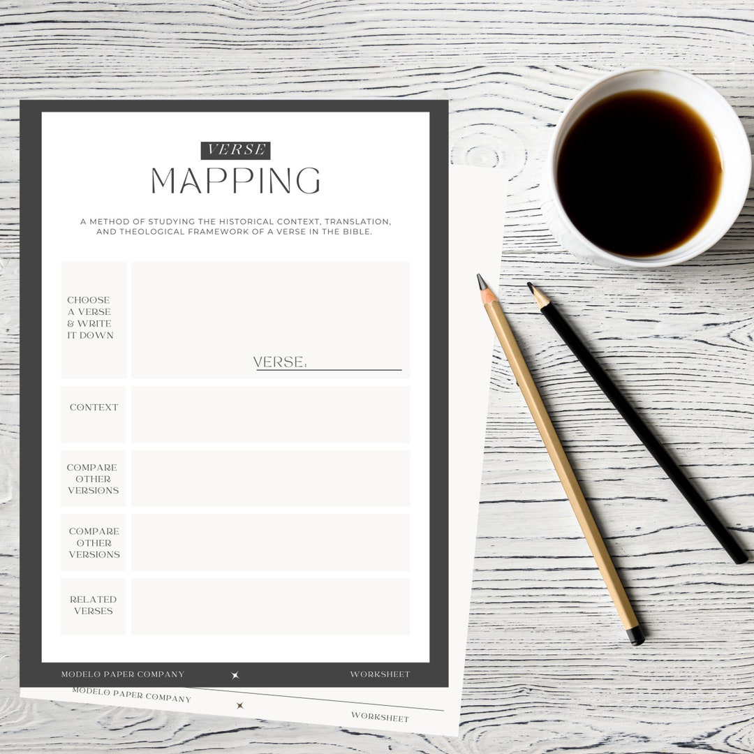 Verse Mapping Worksheet | DOWNLOADABLE | Bible Study Tools - Etsy