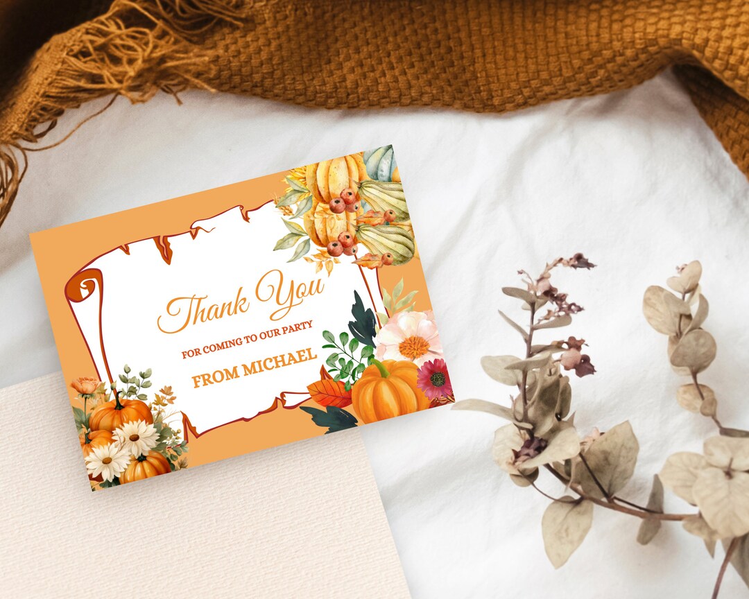 Printable Thanksgiving Thank You Card Instant Download, Customizable ...