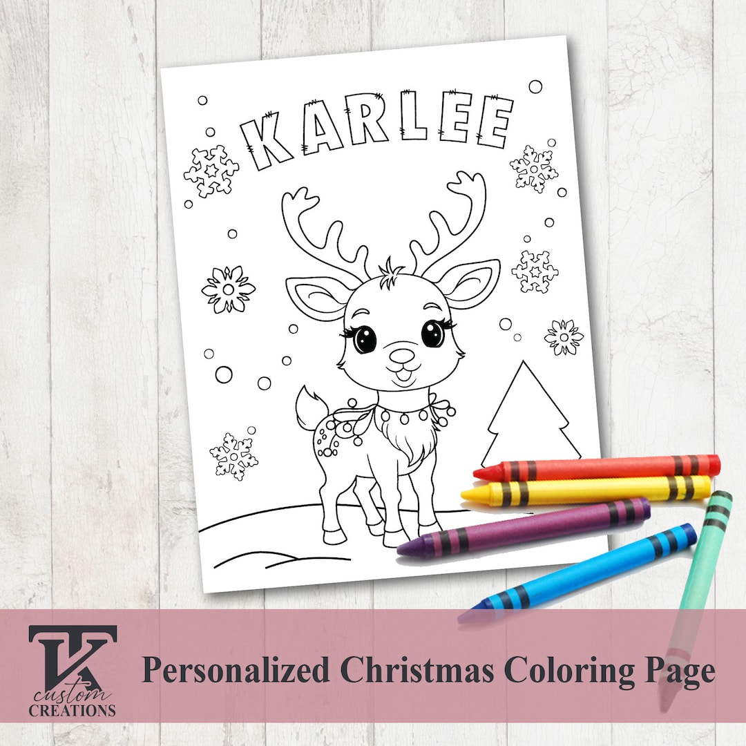 Custom Name Christmas Coloring Page | Printable Christmas Coloring Page ...