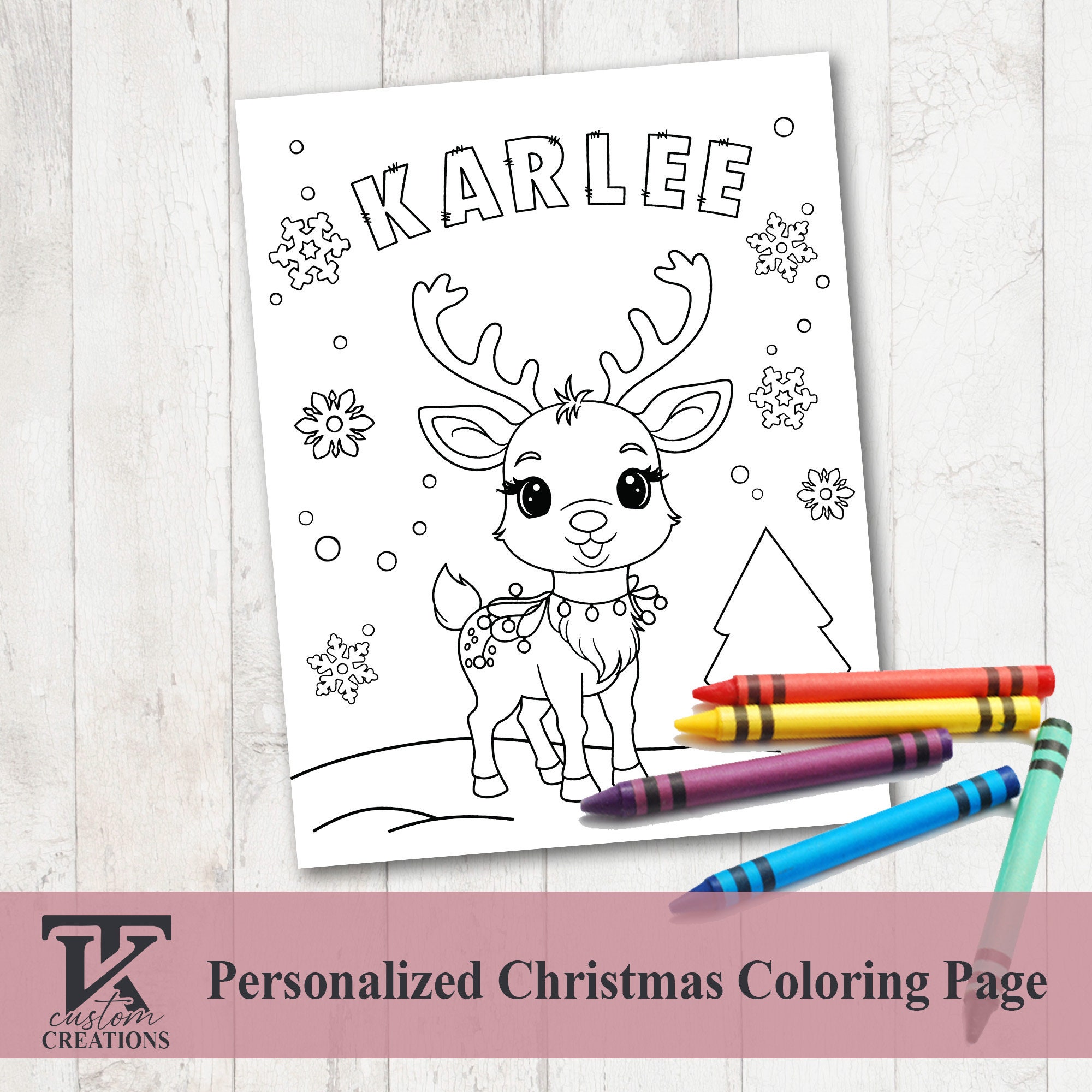 Custom Name Christmas Coloring Page | Printable Christmas Coloring Page ...