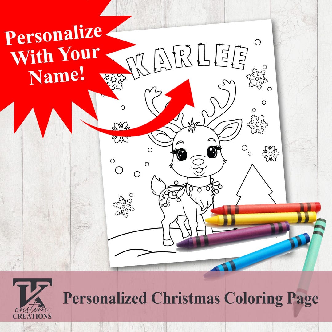 Custom Name Christmas Coloring Page | Printable Christmas Coloring Page ...