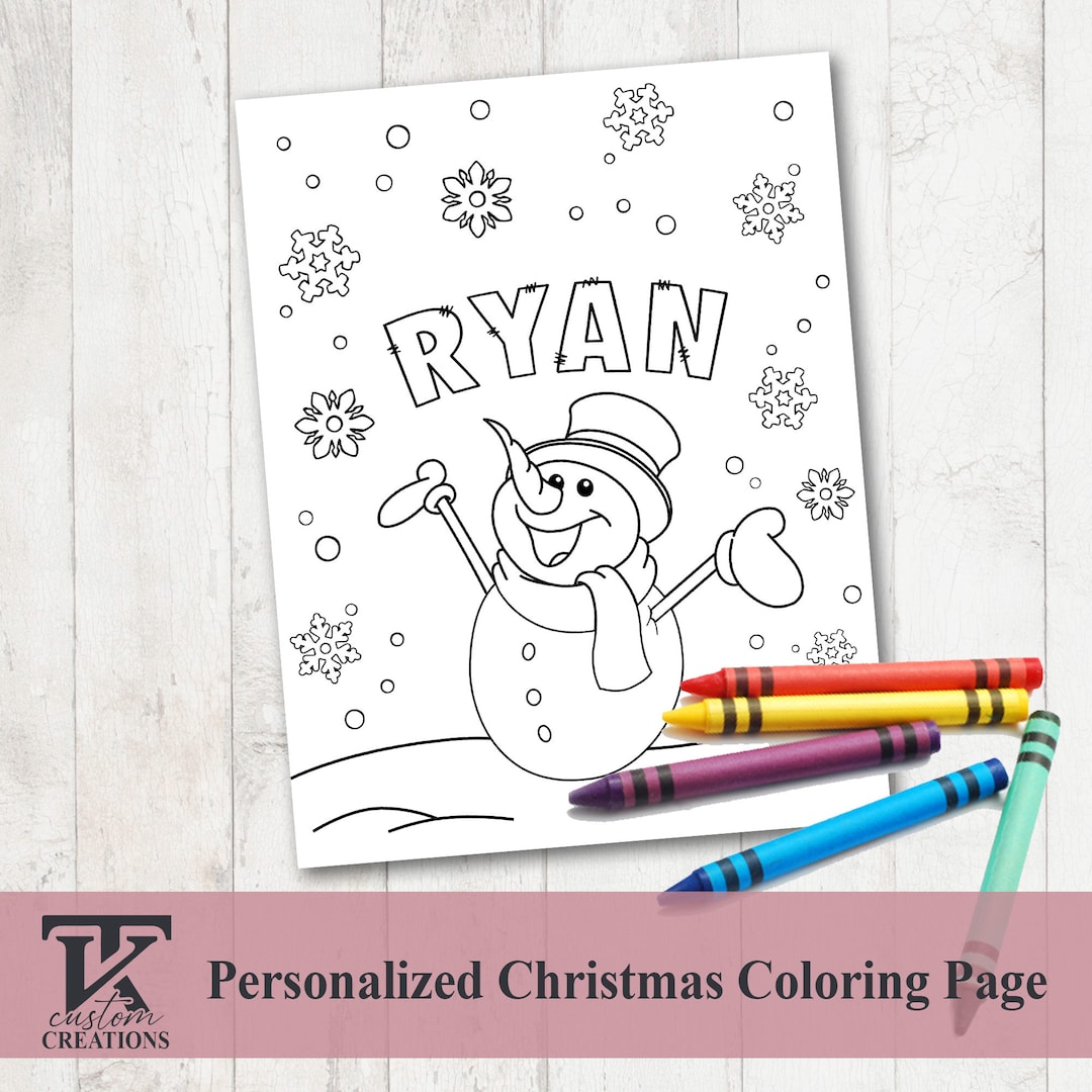 Custom Name Christmas Coloring Page | Printable Christmas Coloring Page ...