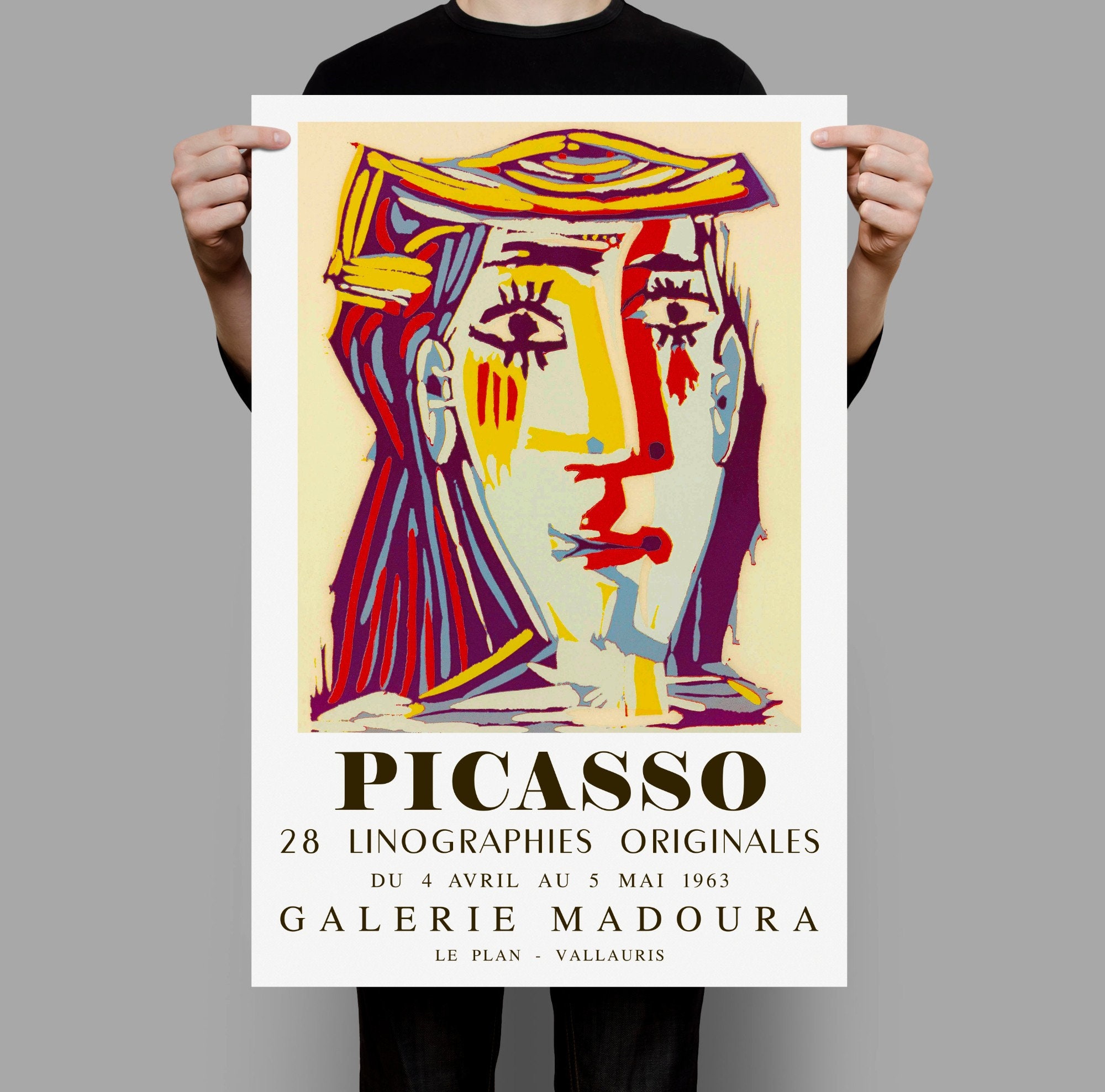 Pablo Picasso Art Exhibition Print Vintage Poster, Abstract Art, Cubism ...