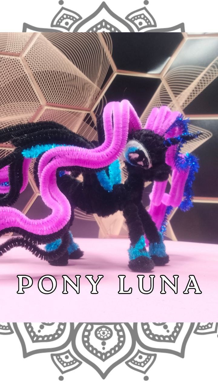 Unicorn Horse Pipe Cleaner PDF My Little Pony Luna Tutorial. Tutorial ...