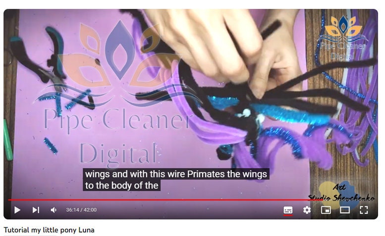 Unicorn Horse Pipe Cleaner PDF My Little Pony Luna Tutorial. Tutorial ...